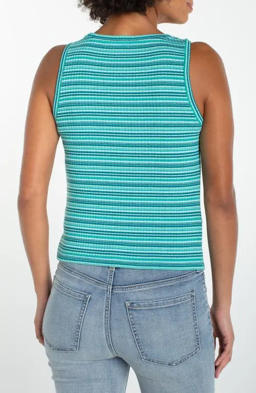 LIVERPOOL Twist Front Striped Knit Tank