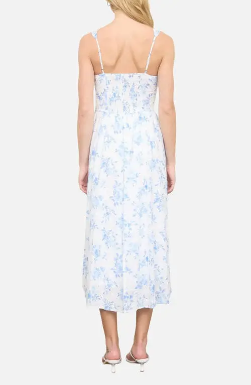 BLU PEPPER Sleeveless Eyelet Floral Maxi Dress - Blue