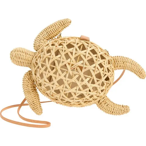 Poolside Tortoise Rattan Convertible Clutch - Natural