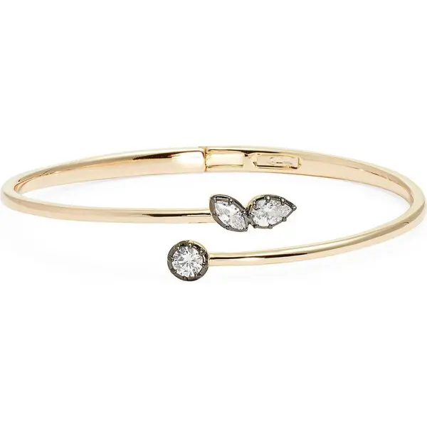 Nordstrom Georgian Cubic Zirconia Cuff Bracelet - Clear- Black- Gold
