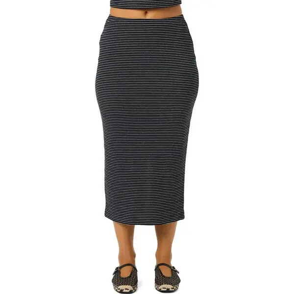 O'Neill Kavali Stripe Midi Skirt - Black