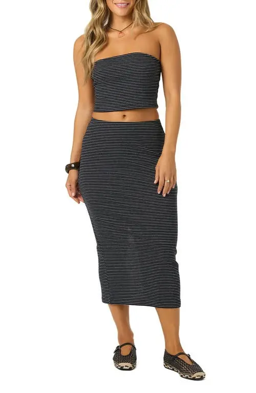 O'Neill Kavali Stripe Midi Skirt - Black