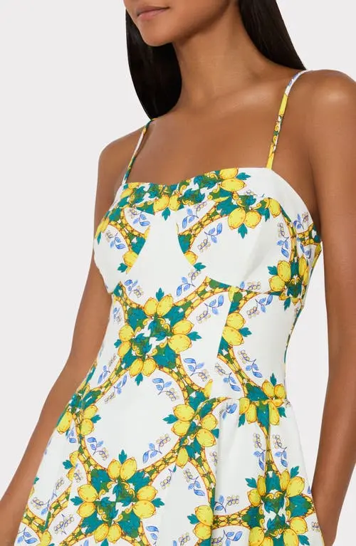MILLY Livna Print Sleeveless Linen & Cotton Maxi Dress - Yellow Multi