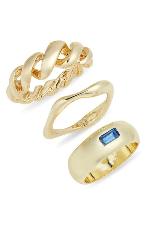 Nordstrom Assorted Sculpted Rings Set - Gold