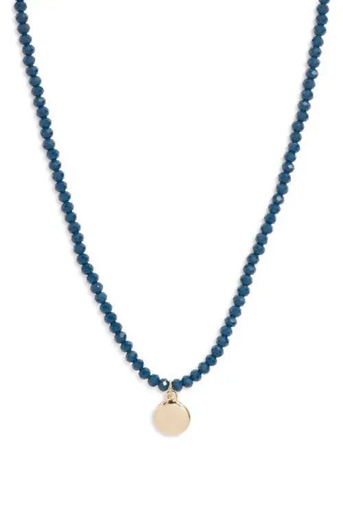 Nordstrom Beaded Charm Pendant Necklace - Blue- Gold