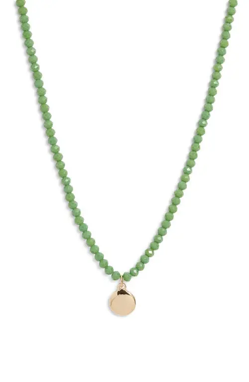 Nordstrom Beaded Charm Pendant Necklace - Green- Gold