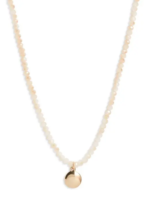 Nordstrom Beaded Charm Pendant Necklace - Neutral- Gold