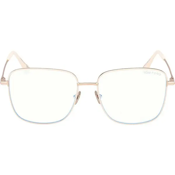 TOM FORD Square Optical Eyeglasses - Shiny Ivory Enamel/rose Gold