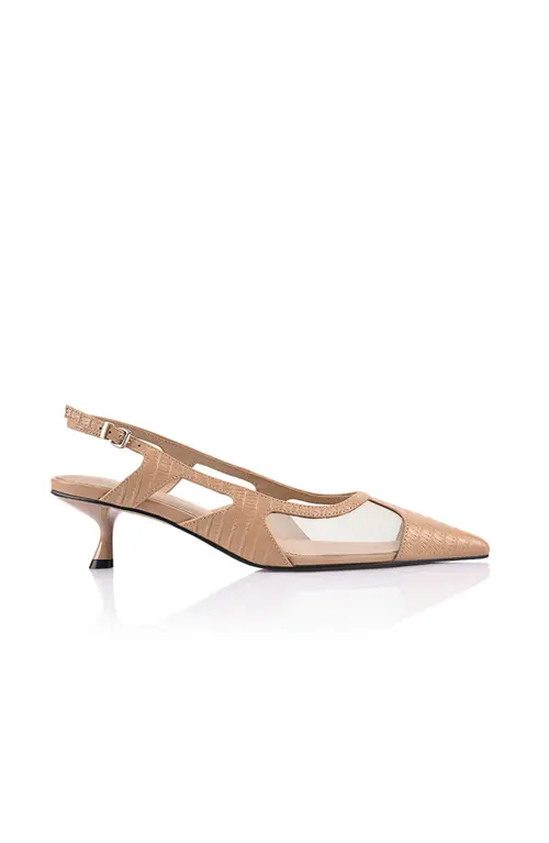 LANA WILKINSON Jamie Slingback Pumps - Beige