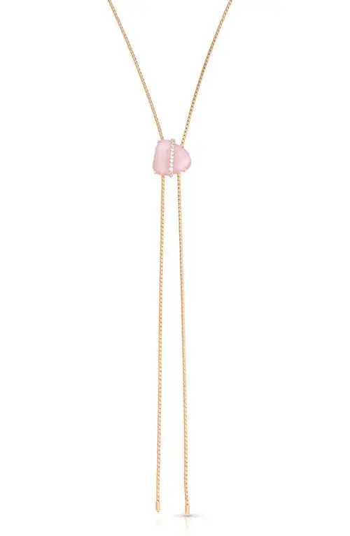 Ettika Tranquil Cove Bolo Necklace - Rose Quartz