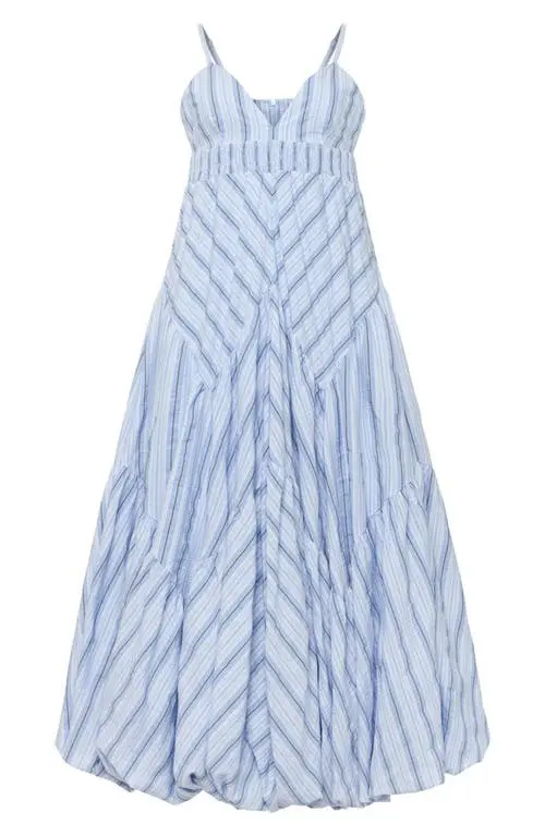 Cinq À Sept Evory Stripe Bubble Hem Cotton Blend Sundress