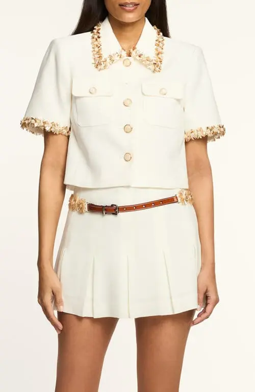 Cinq À Sept Aanya Sunflare Embellished Jacket - Ivory/champagne
