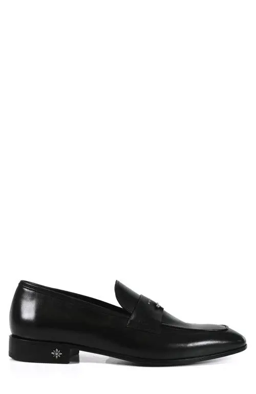 John Richmond Logo Embossed Leather Loafers
