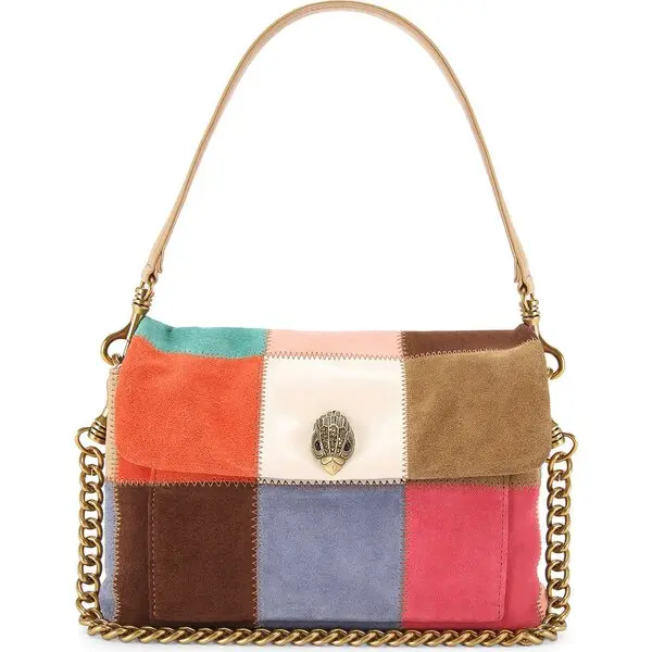 Kurt Geiger Celia Shoulder Bag With Embellished Eagle Head Clasp - Brown Multi