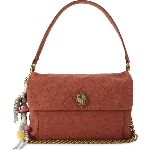 Kurt Geiger Celia Shoulder Bag With Embellished Eagle Head Clasp - Rust