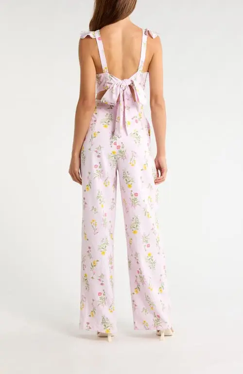 SUGARLIPS Floral Print Ruffle Jumpsuit