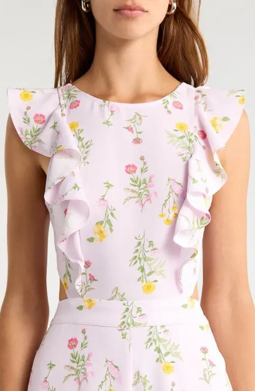 SUGARLIPS Floral Print Ruffle Jumpsuit