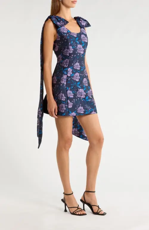 SUGARLIPS Nicole Floral Jacquard Bow Minidress
