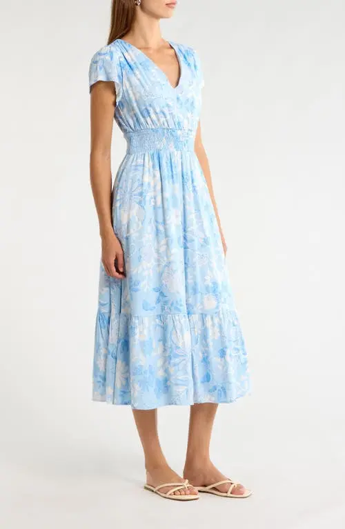 SUGARLIPS Seraphina Floral Print Ruffle Hem Maxi Dress