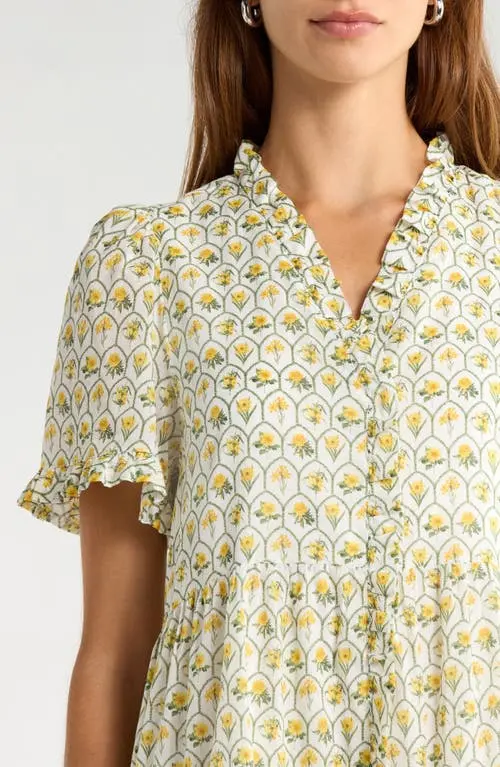 SUGARLIPS Floral Print Ruffle Dress