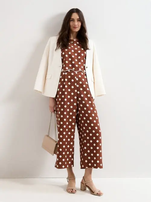 PHASE EIGHT Alia Polka Dot Wide Leg Jumpsuit