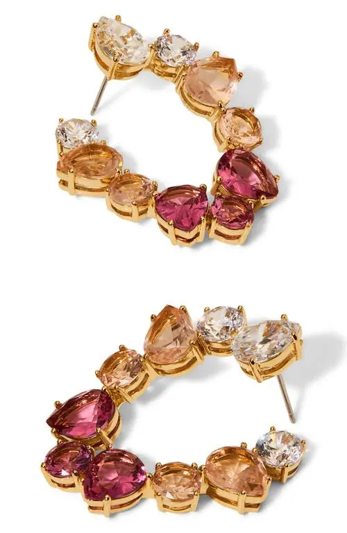 Nadri Mojito Pink" Front-to-back Earrings - Gold