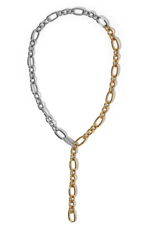 Nadri Two-tone Cubic Zirconia Chain Necklace