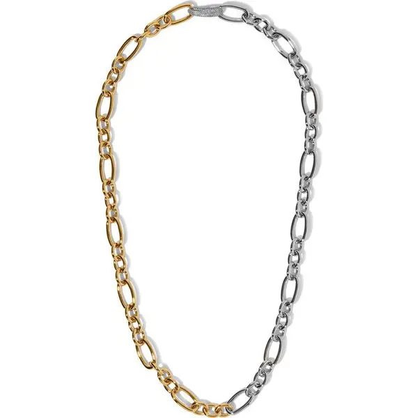 Nadri Two-tone Cubic Zirconia Chain Necklace - Gold