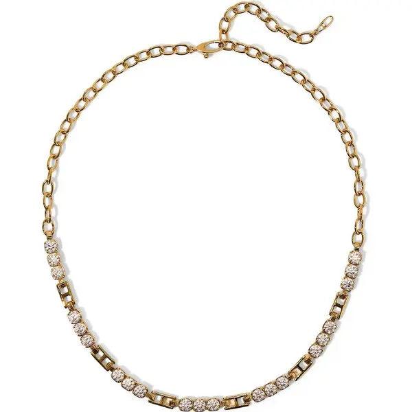 Nadri Delancey Cubic Zirconia Frontal Collar Necklace - Gold