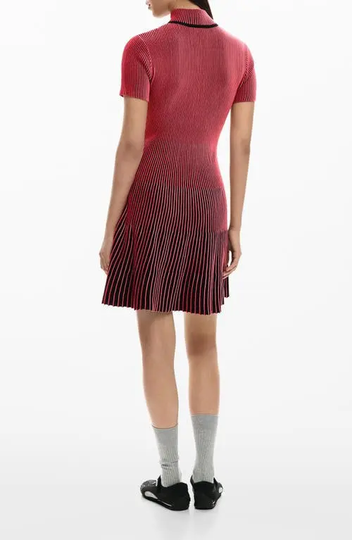 Desigual Stripe Mini Dress - Red