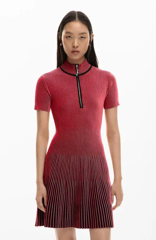 Desigual Stripe Mini Dress - Red