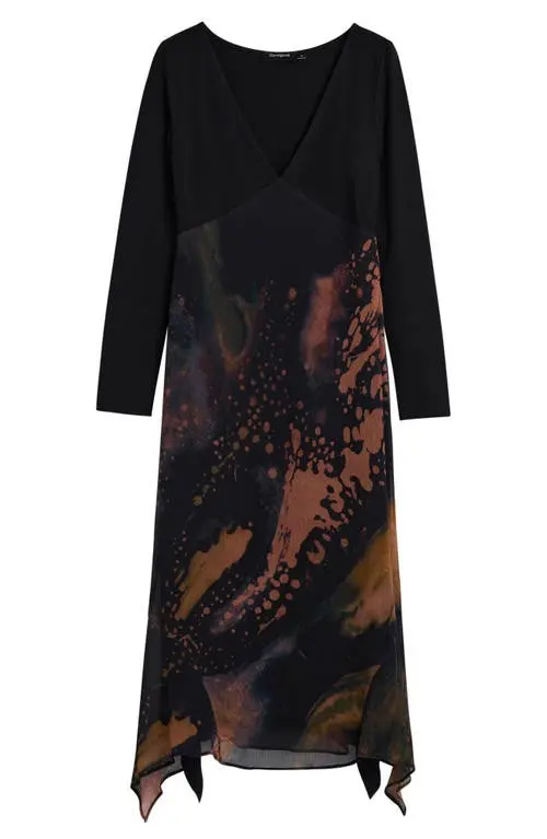 Desigual Abstract Print Long Sleeve Dress