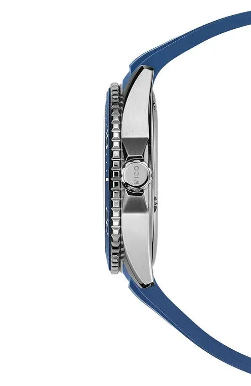 MIDO Ocean Star 200c Automatic Stainless Steel And Rubber Strap Watch - Blue