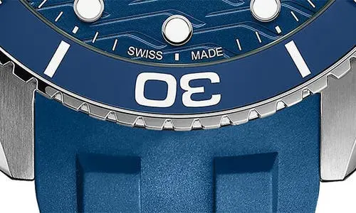 MIDO Ocean Star 200c Automatic Stainless Steel And Rubber Strap Watch - Blue