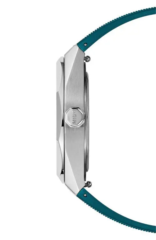 MIDO Multifort "8" Automatic Watch With Rubber Strap - Blue