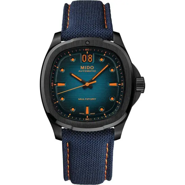 MIDO Multifort Tv Big Date Automatic Strap Watch - Blue