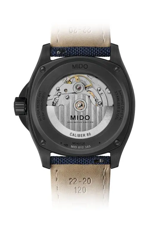MIDO Multifort Tv Big Date Automatic Strap Watch - Blue