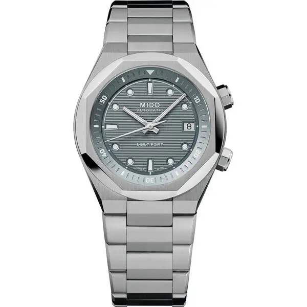 MIDO Multifort 8 Two Crowns Automatic Stainless Steel Bracelet Watch - Grey