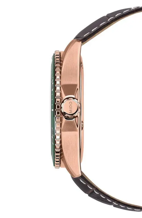 MIDO Ocean Star 200c Rose Gold Tone Automatic Watch - Green