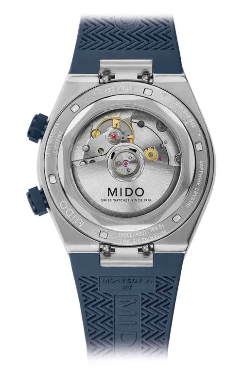 MIDO Multifort Automatic Watch With Rubber Strap - Blue