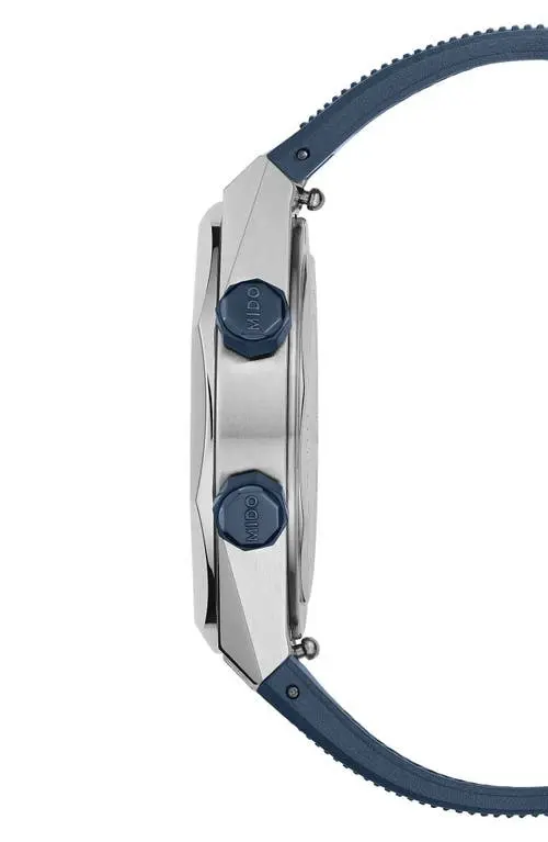 MIDO Multifort Automatic Watch With Rubber Strap - Blue