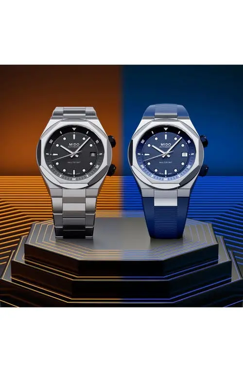 MIDO Multifort Automatic Watch With Rubber Strap - Blue
