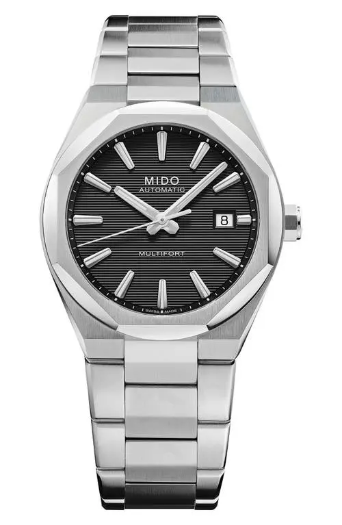 MIDO Multifort 8 One Crown Automatic Bracelet Watch - Black