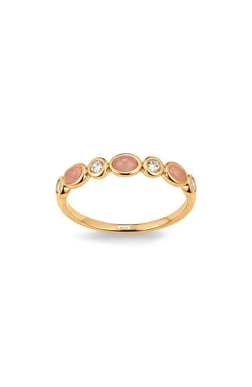 MADE BY MARY Aura Ring - Gold Vermeil/rose Quartz