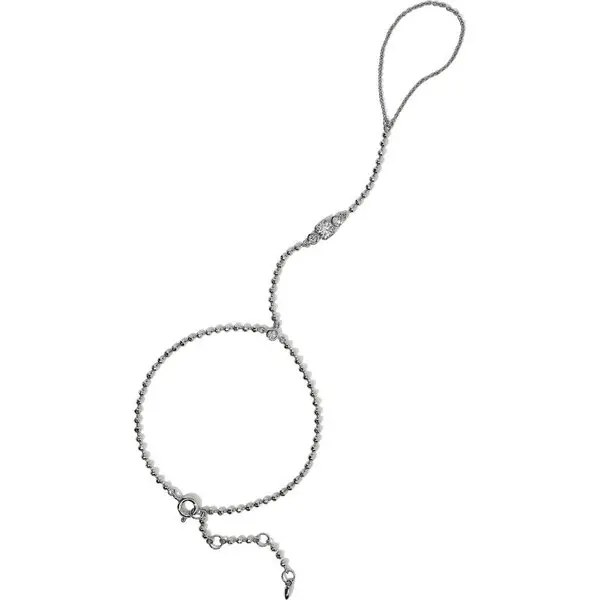 Nadri Delancey Hand Chain With Cubic Zirconia - Rhodium