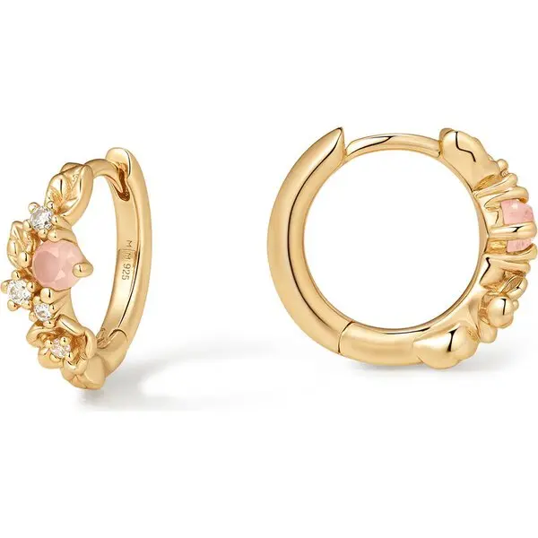 MADE BY MARY Lumi Flora Hoop Earrings - Gold Vermeil/rose