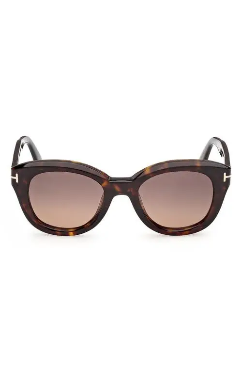TOM FORD Small Round Acetate Sunglasses - Classic Havana/plum Sand