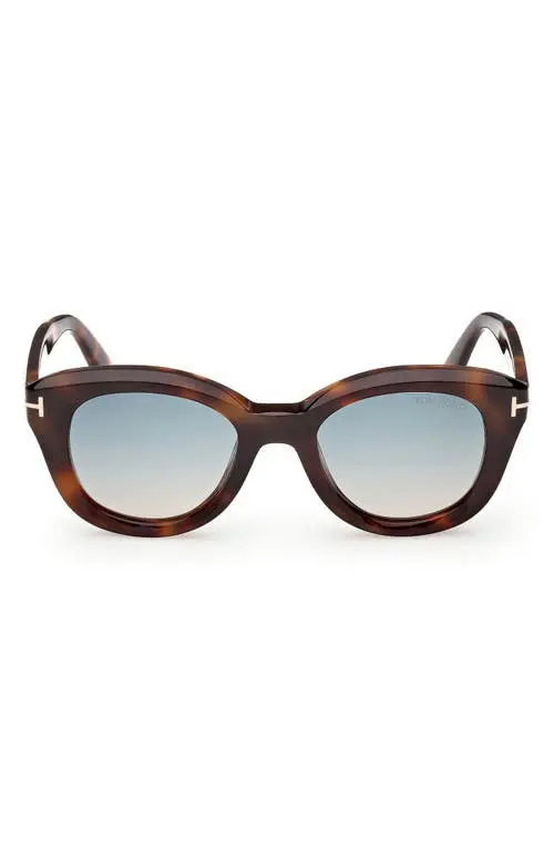 TOM FORD Small Round Acetate Sunglasses - Havana/turquoise Sand