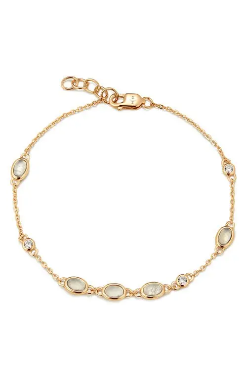 MADE BY MARY Aura Station Bracelet With Bezel-set Stones And Cubic Zirconia - Gold Vermeil