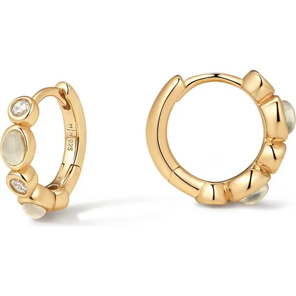 MADE BY MARY Aura Hoop Earrings - Gold Vermeil/clear